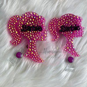 Barbie | Accessories | Barbie Pink Badge Reel Pink Barbie Name Tag ...